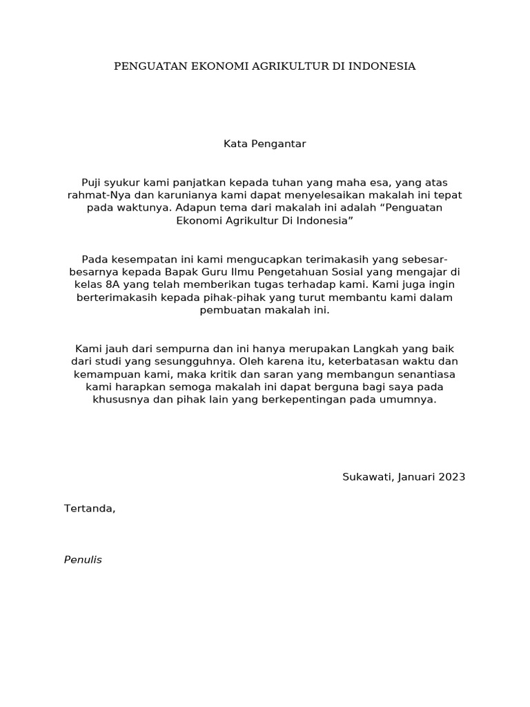 Penguatan Ekonomi Agrikultur Di Indonesia | PDF