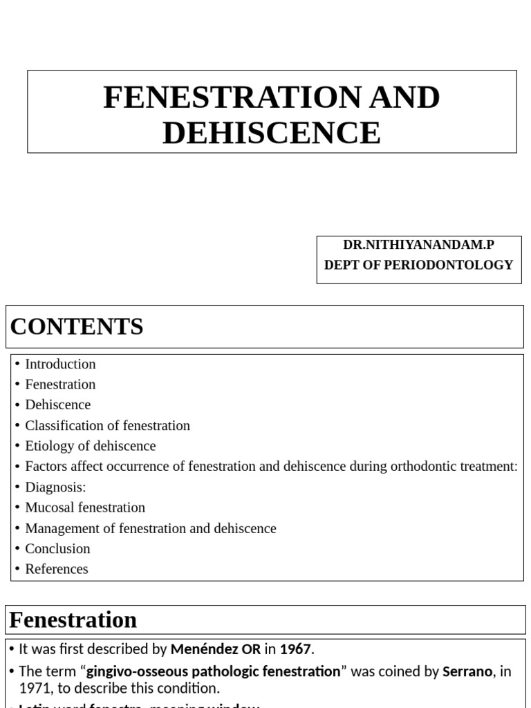 Fenestration and Dehiscence in Dentistry | PDF | Dental Anatomy ...