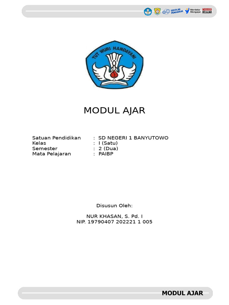 Modul Ajar PAIBP Kelas 1 SDN Banyutowo | PDF