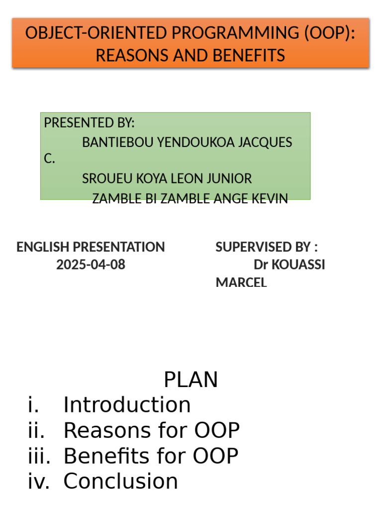 OOP Reasons and Benefits | PDF | Object Oriented Programming | Method ...