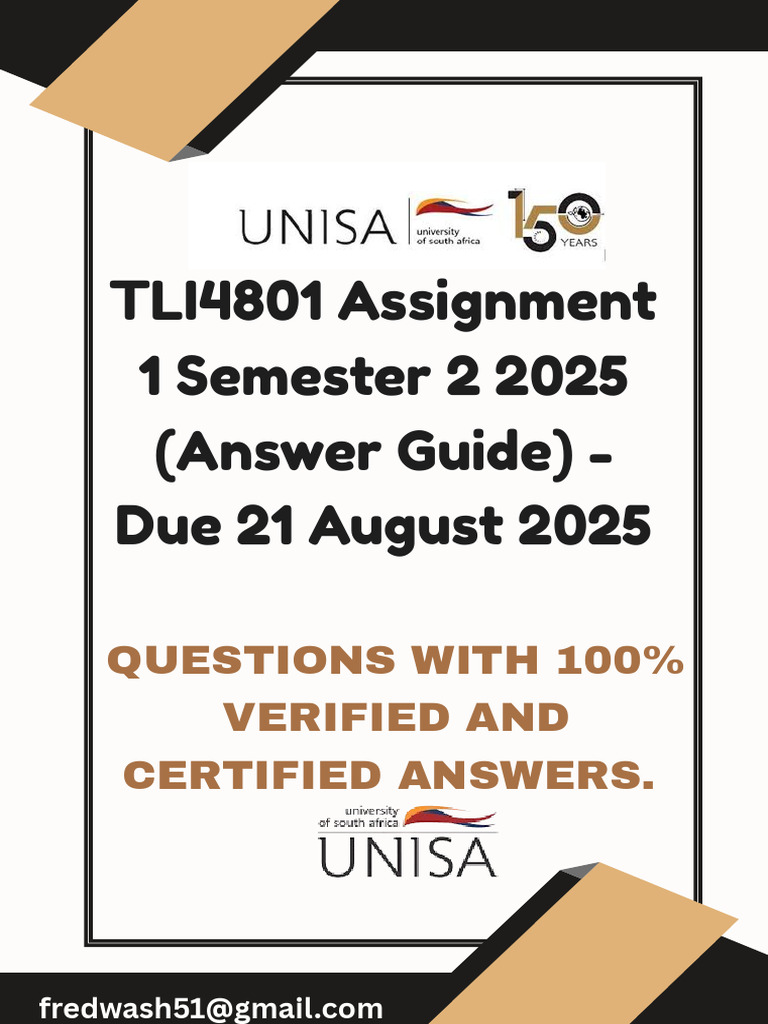 TLI4801 Assignment 1 Semester 2 2025 (Answer Guide) - Due 21 August 2025 | PDF | Judiciaries ...
