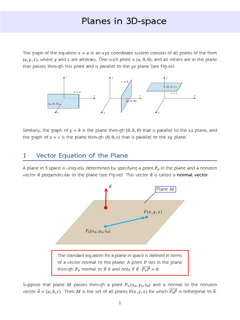 5Planesin3D Space G8bxck7dybujb0vx | PDF | Vector Space | Mathematics