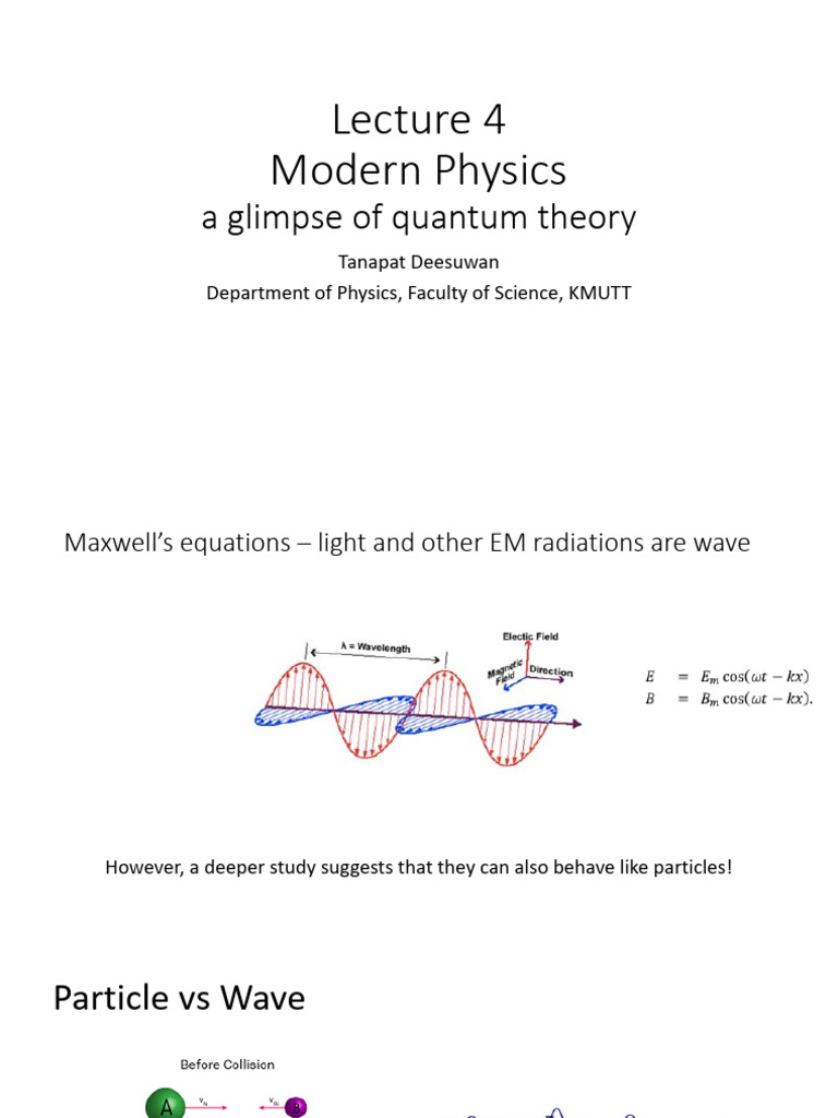 3 - Modern Physics - A Glimpse of Quantum Theory | PDF | Electronvolt ...