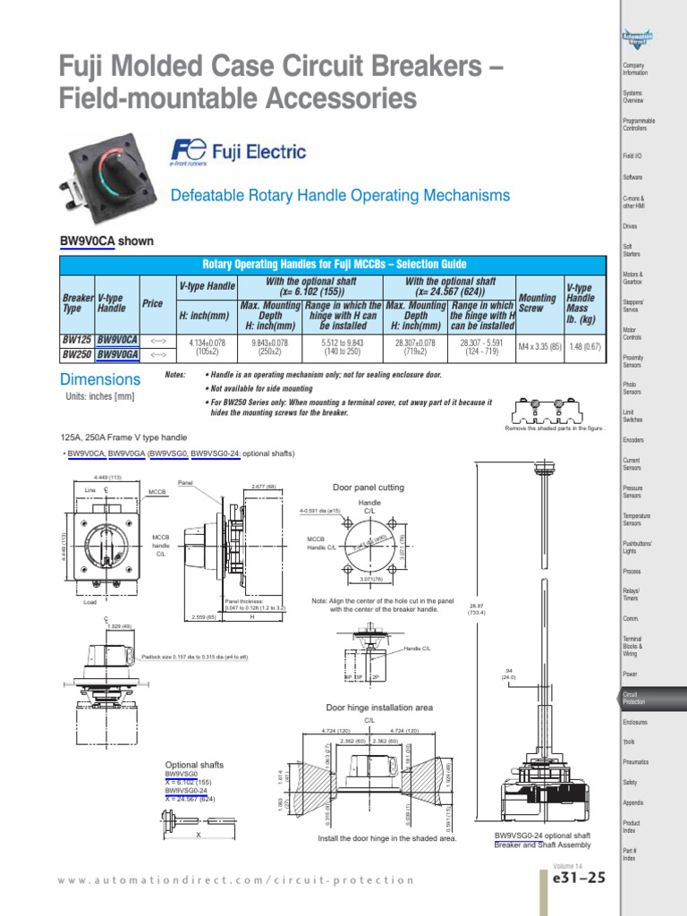 Fuji MCCB V-Type Handle Overview | PDF | Door | Relay