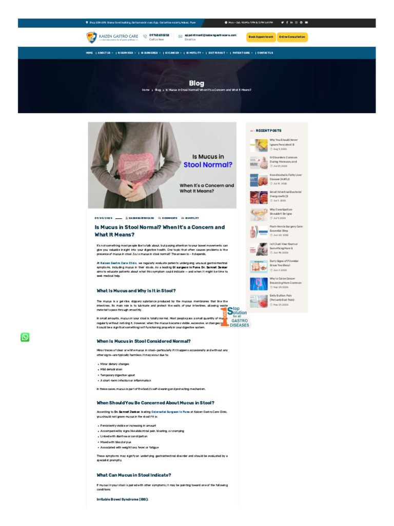 Mucus in Stool: When to Worry | PDF | Inflammatory Bowel Disease ...