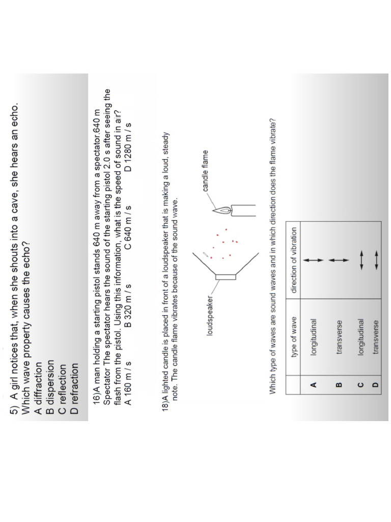 Science Sound Question 1 | PDF