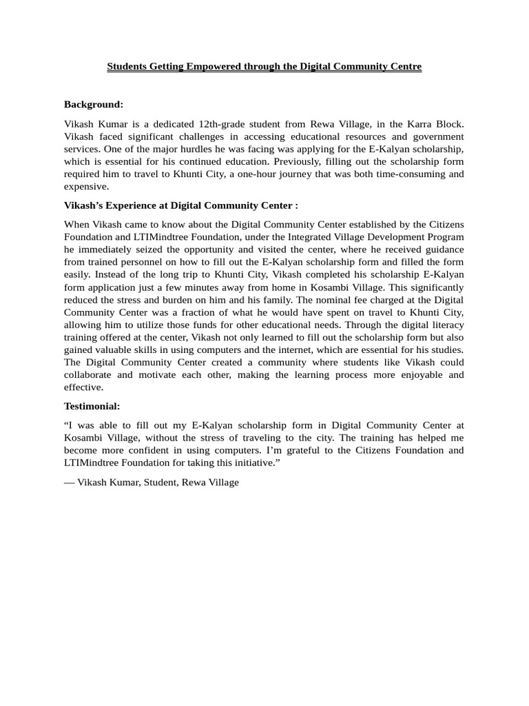 Empowering Students via Digital Center | PDF