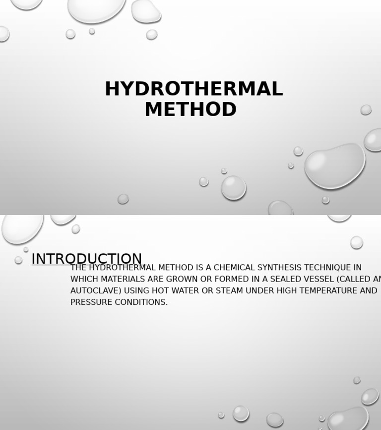 Hydrothermal Method Overview | PDF