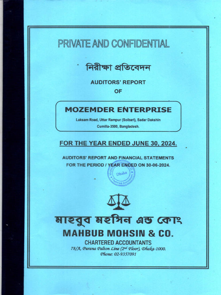 Audit Report-2023-2024 Mozemder Enterprise | PDF | Accounting