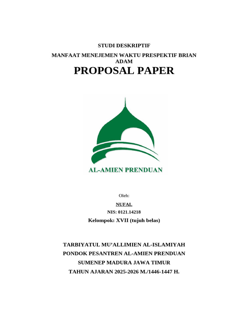 Proposal Nofal | PDF