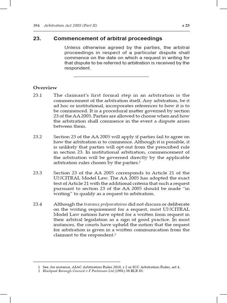 Commencement of Arbitration Proceedings | PDF | Arbitration | Dispute ...