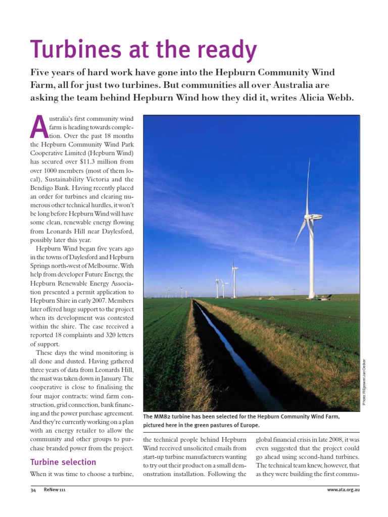 111 Hepburn Community Wind | PDF | Wind Farm | Wind Power