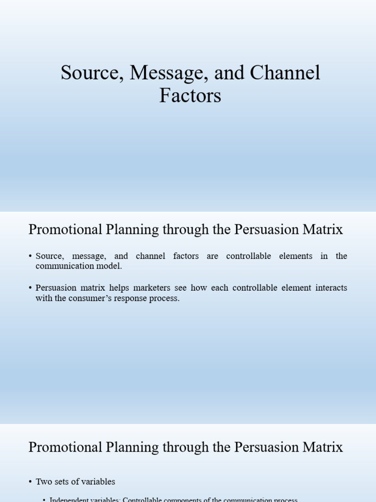 Persuasion Matrix in Promotional Planning | PDF | Persuasion | Credibility