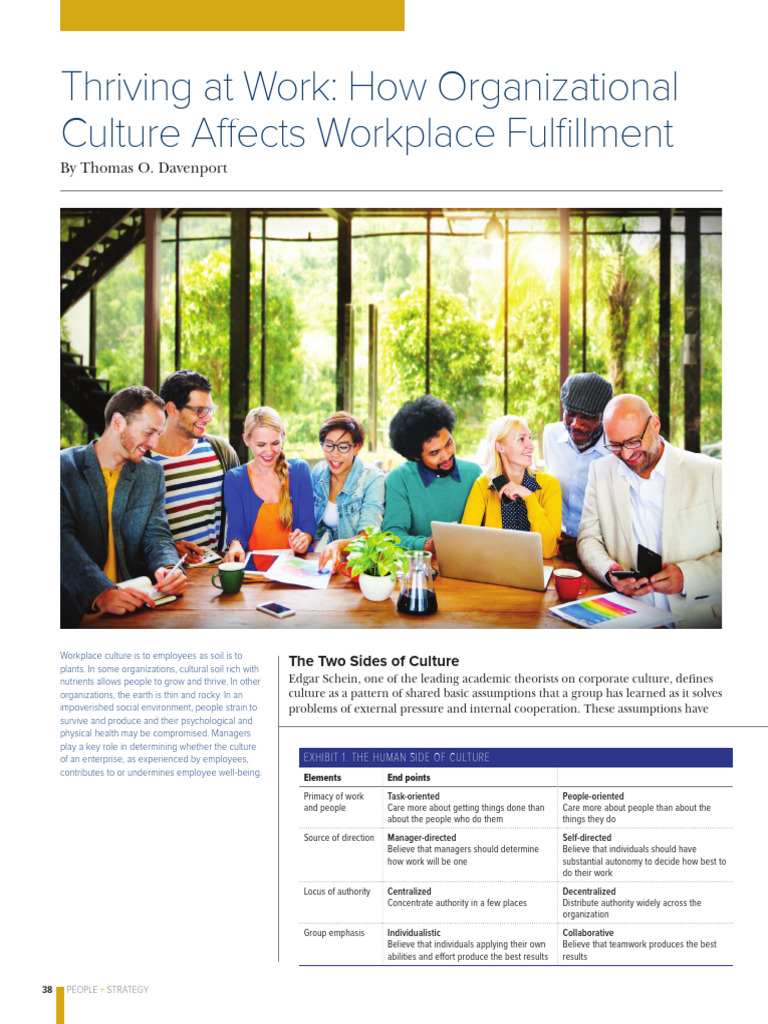 Thriving at Work Davenport | PDF | Organizational Culture | Risk