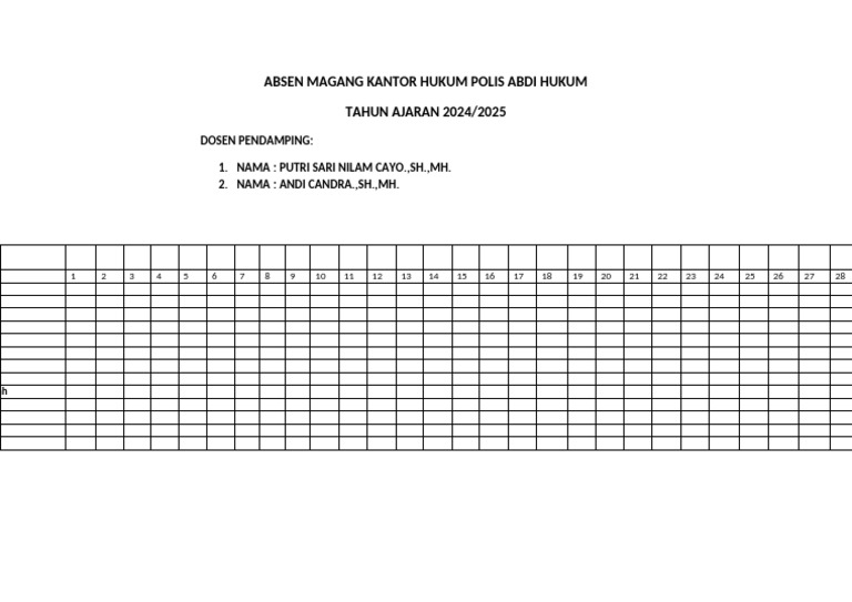 Absen Magang di Kantor Hukum 2024/2025 | PDF