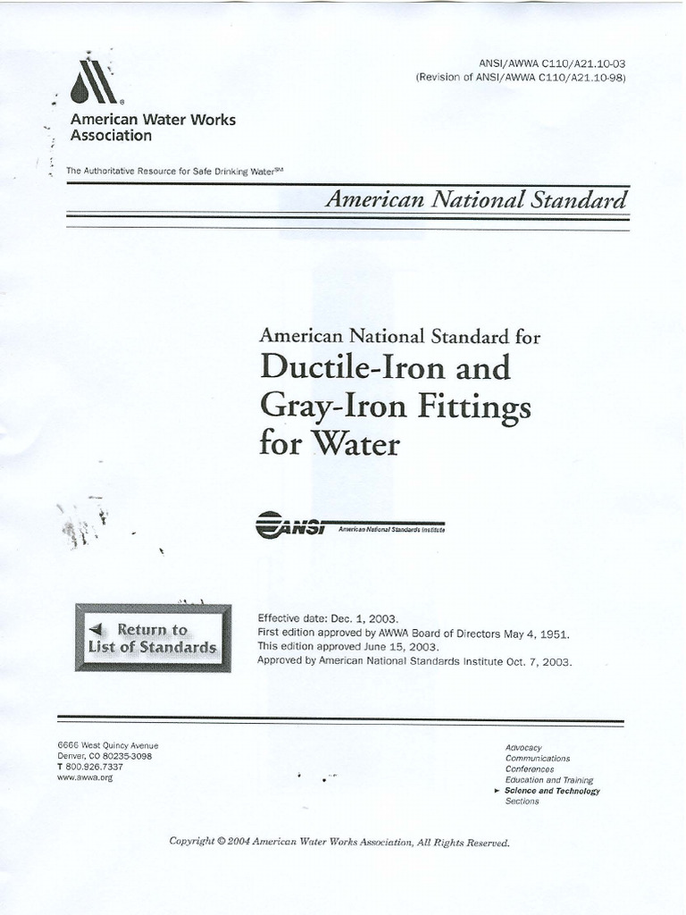 Awwa C110-2003 | PDF