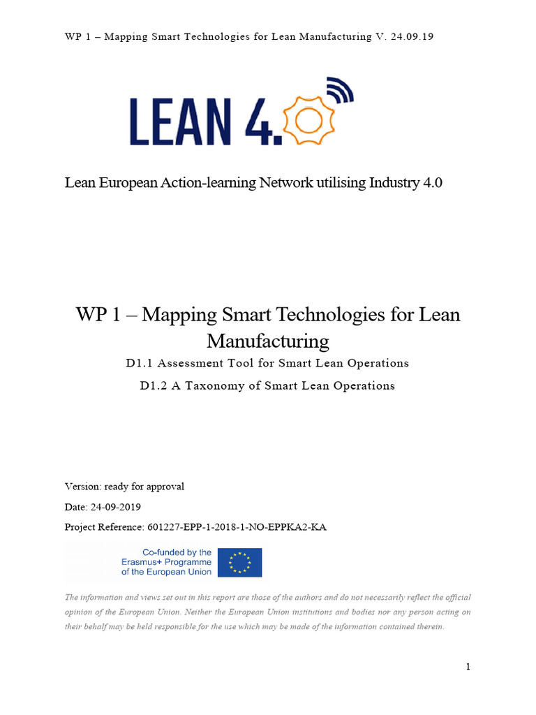 Smart Technologies for Lean Manufacturing | PDF | Supply Chain | Lean ...
