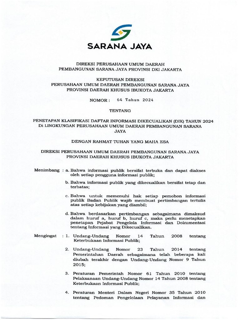 Sk 64 Tahun 2024 DIK | PDF