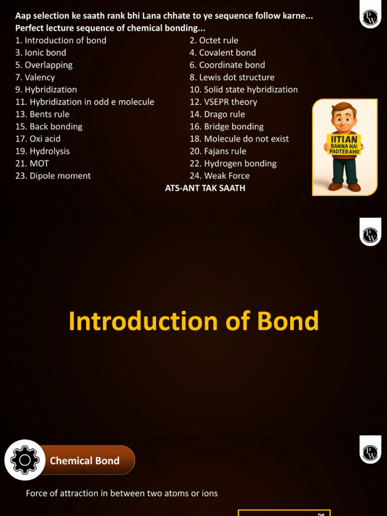Chemical Bonding and Molecular Structure 01 Class Notes | PDF