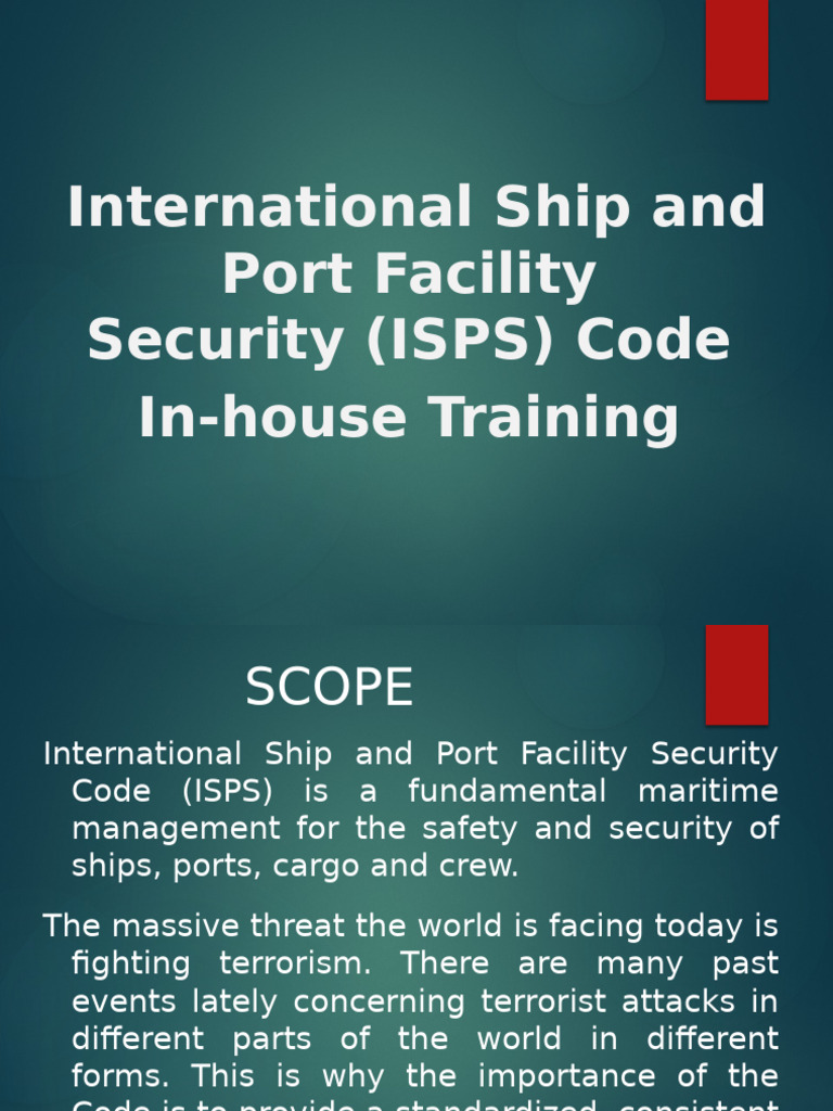 ISPS Code In-house Training Overview | PDF | Shipping | Water Transport