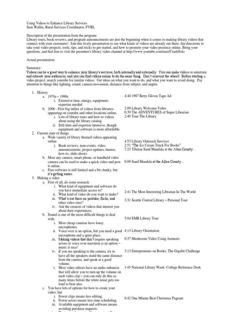 Using Videos To Enhance Library Services | PDF | Voice Over | Libraries