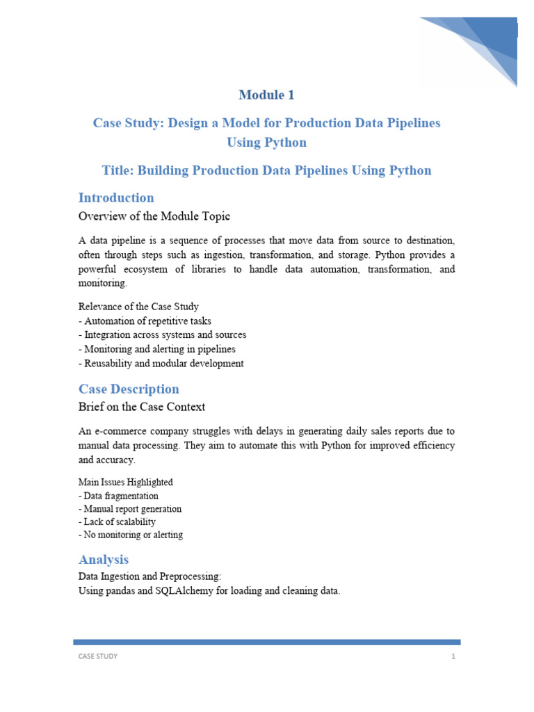 Case Study 1 | PDF | Data | Python (Programming Language)