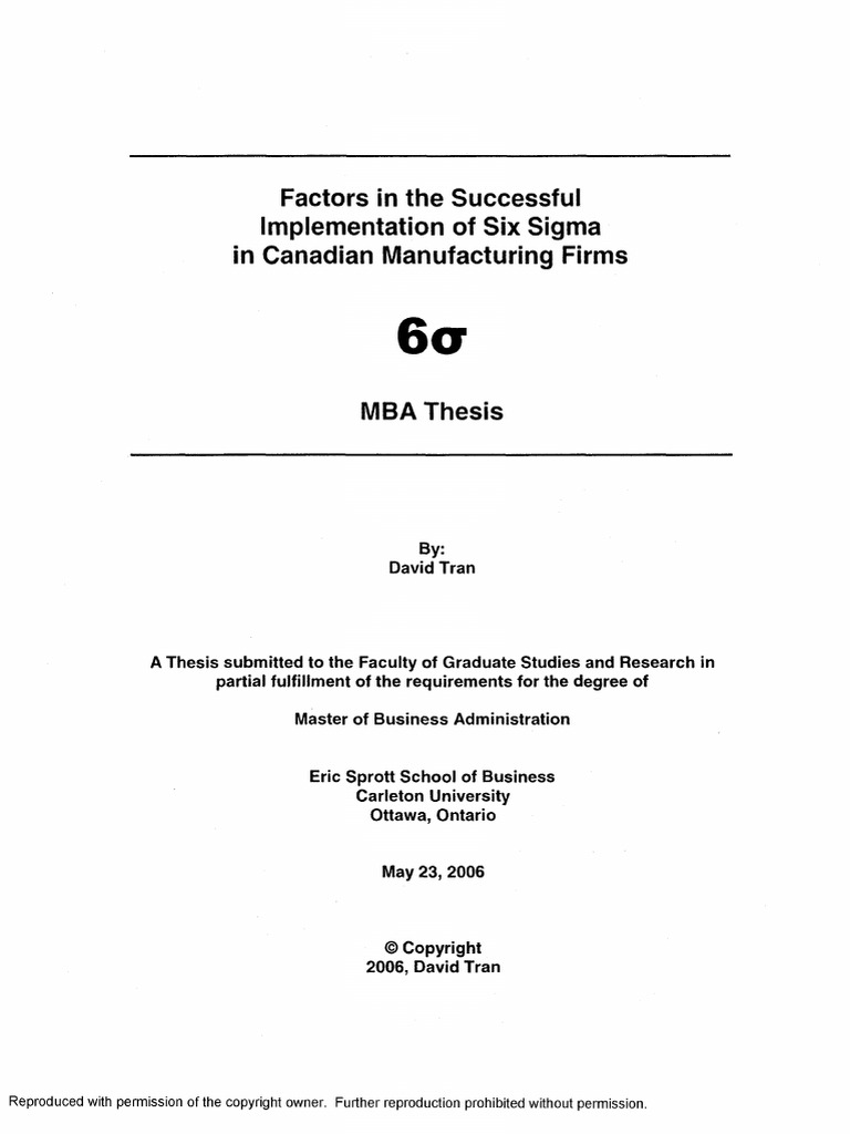 Factors in The Successful Implementation of Six Sigma | PDF | Six Sigma ...
