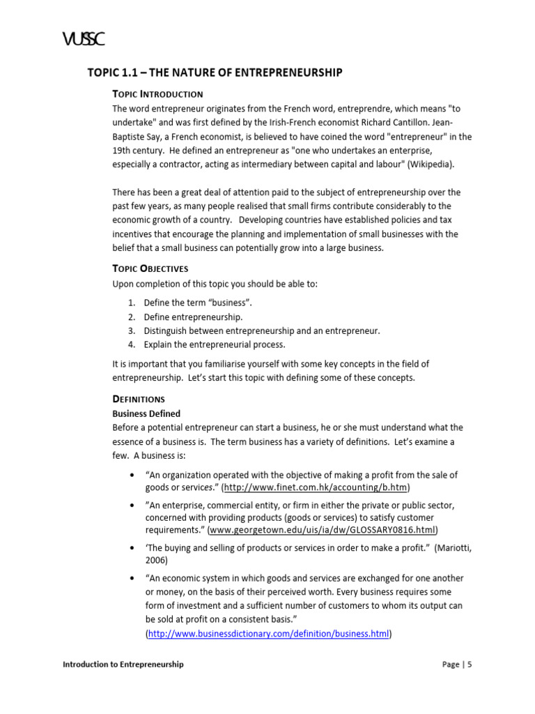 Intro To Entrepreneurship Chapter 1 | PDF | Entrepreneurship | Innovation