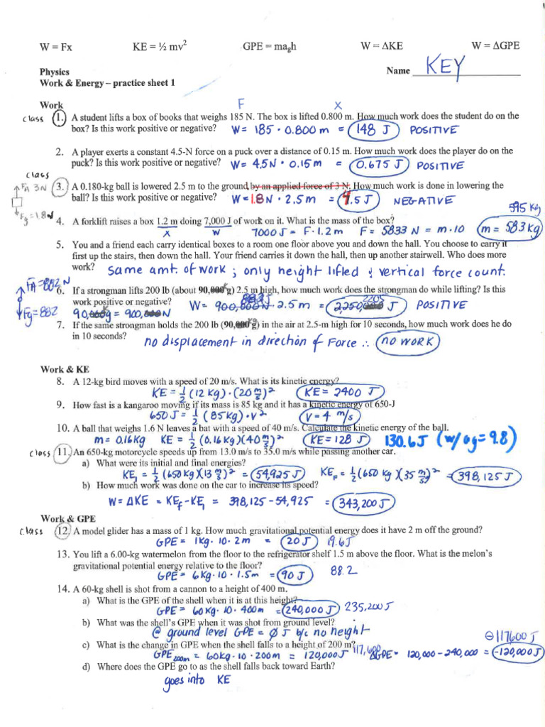 Practice Sheet 1A KEY | PDF