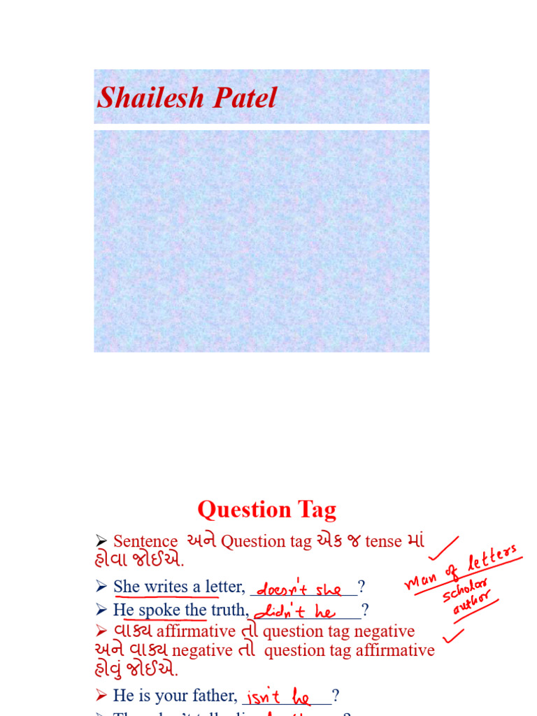 Understanding Question Tags in English | PDF | Grammatical Number | Plural