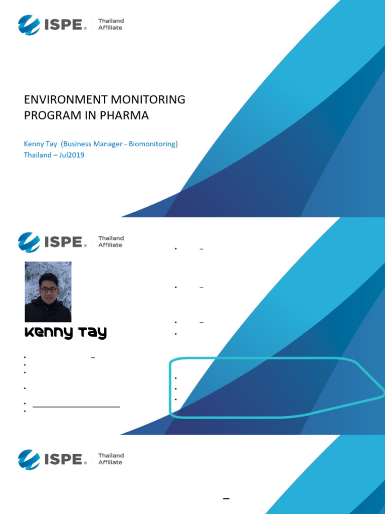 3 ISPE Thailand 2019 Environmental Monitoring Kenny | PDF | Disinfectant