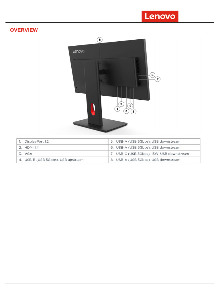 ThinkVision T24 40 Spec | PDF | Computer Monitor | Usb
