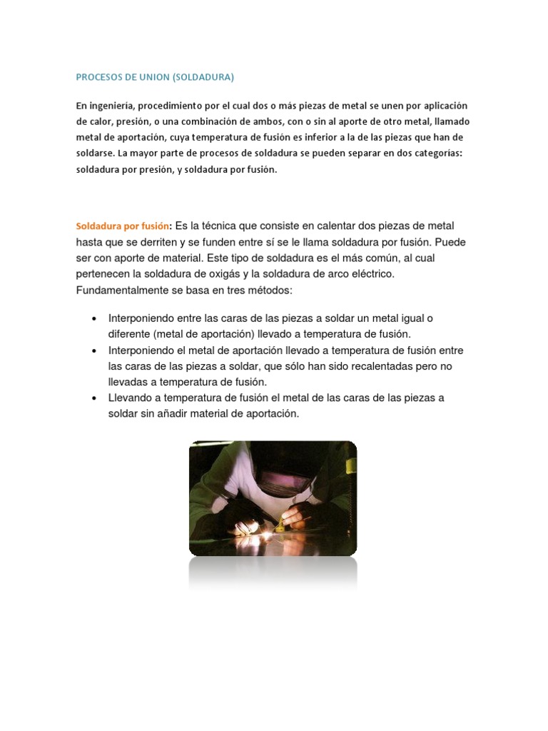 Procesos de Unión: Soldadura y Pegado | PDF | Soldadura | Construcción