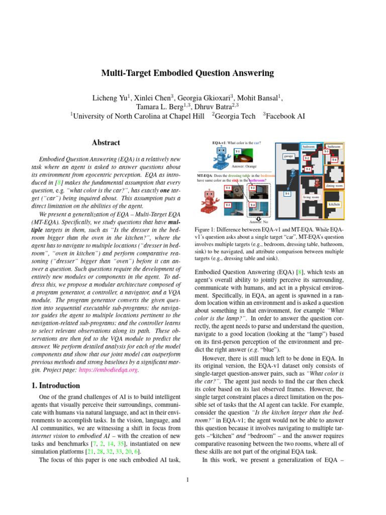 Multi-Target Embodied Question Answering | PDF | 3 D Computer Graphics