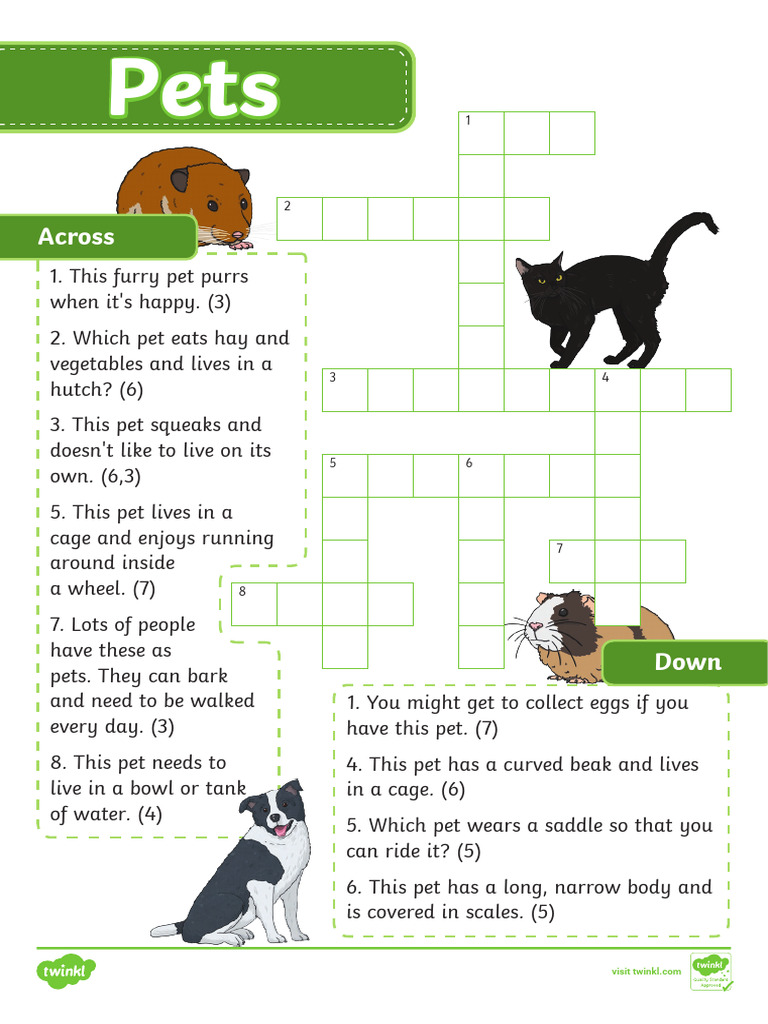 Pets Mini Crossword Puzzle | PDF | Chess Theory | Chess