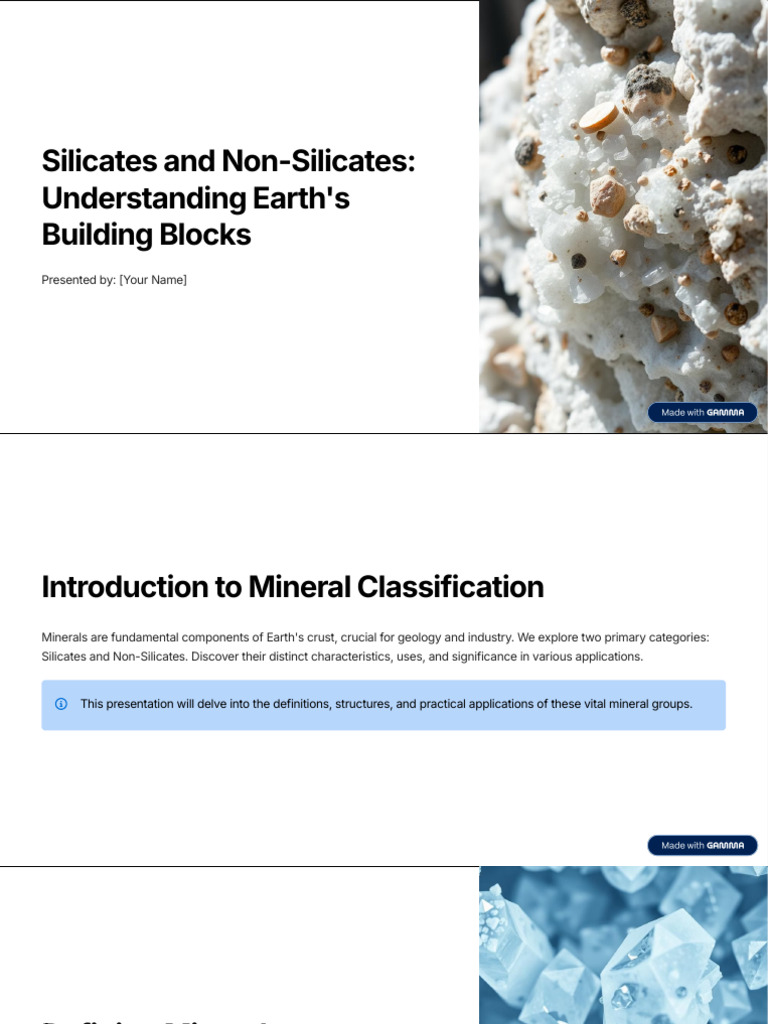 Silicates and Non Silicates Understanding Earths Building Blocks | PDF ...