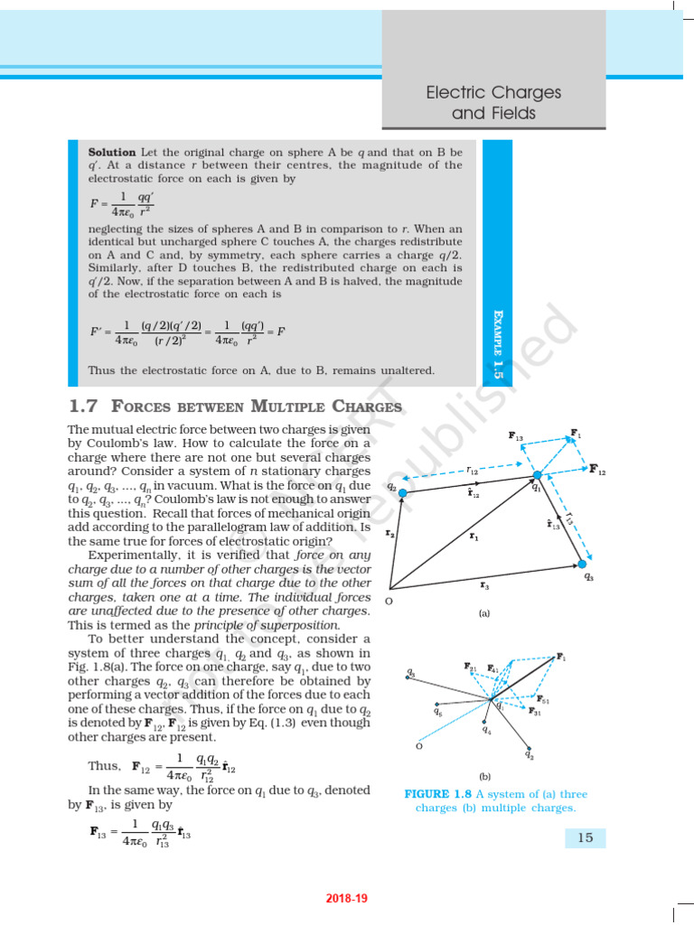 Ncert Electrostatics (1)-15 | PDF | Force | Theoretical Physics