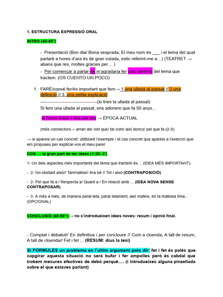 Estructura Monòleg | PDF