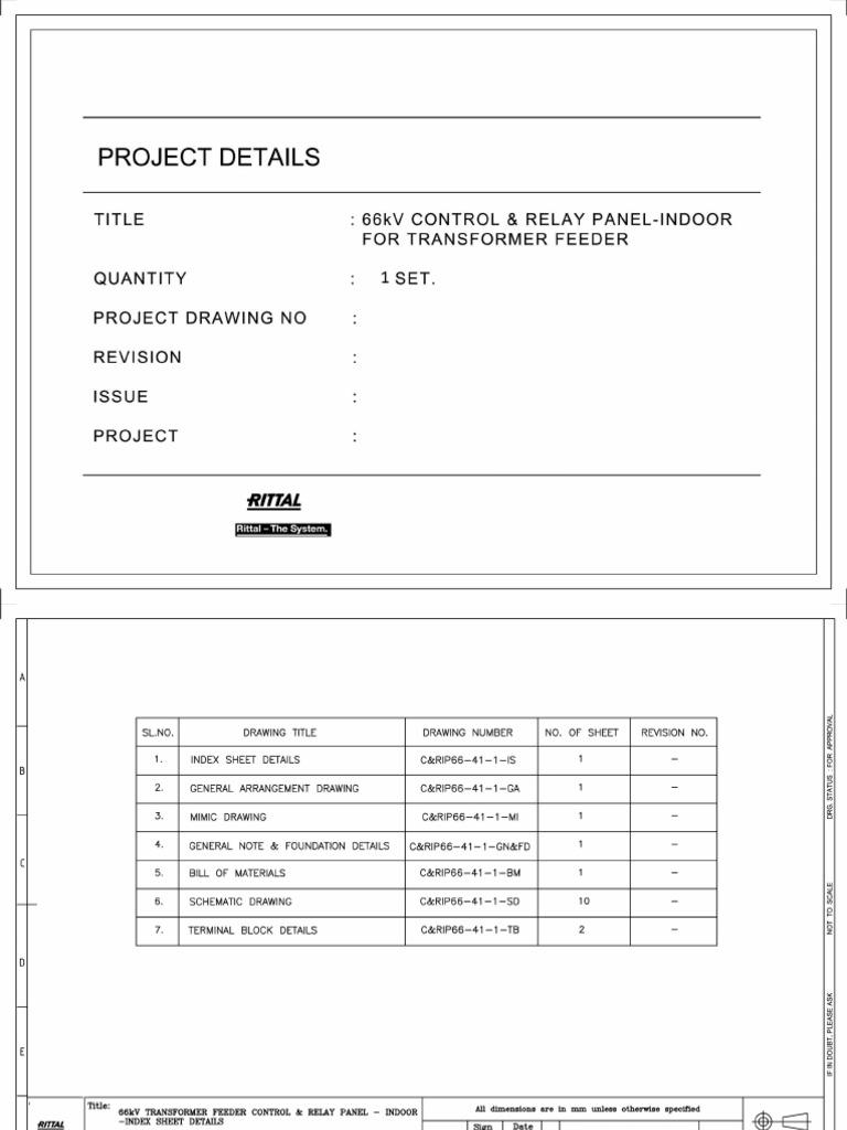 Control Drawing For 66kV CRP Panel - Transformer | PDF