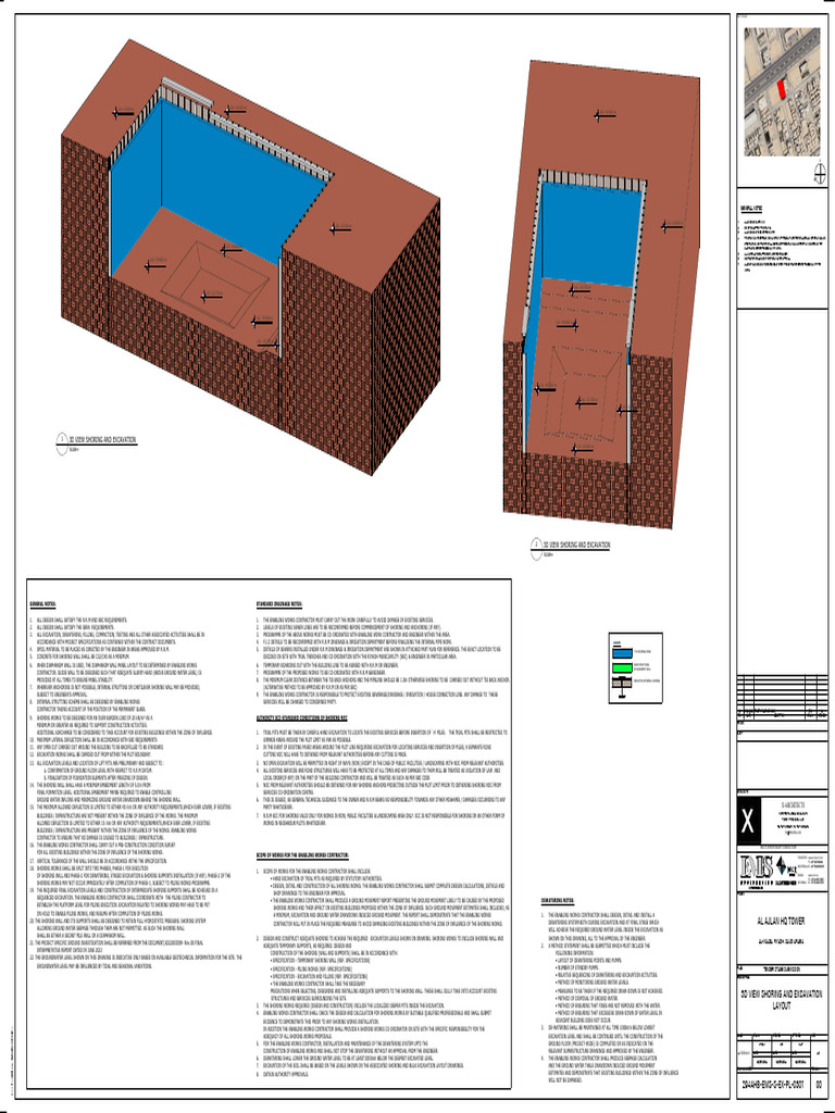 294ahb Ems S Ex PL 0301 3d View Shoring and Excavation Layout | PDF | Groundwater | Civil ...