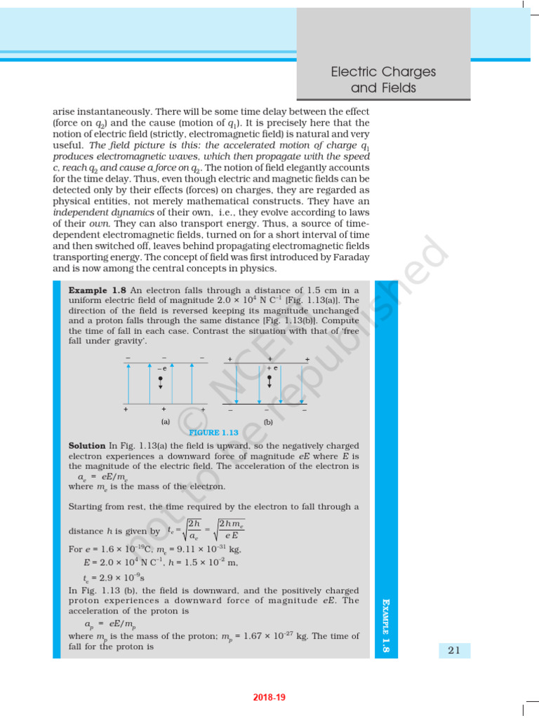 Ncert Electrostatics (1) - 21 | PDF | Force | Electric Field