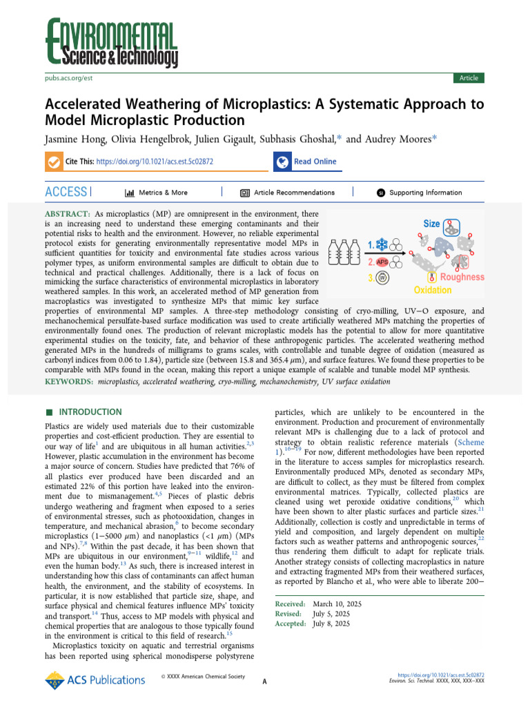 Accelerated Microplastic Weathering Method | PDF | Materials | Physical ...
