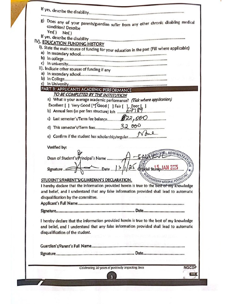 NG-CDF Mandera West Bursary Application Form Fy 2024-25 | PDF