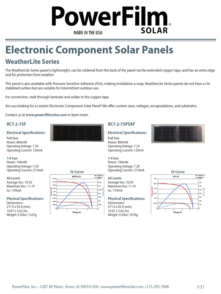 Solar Panel Specification Overview | PDF | Physical Sciences ...