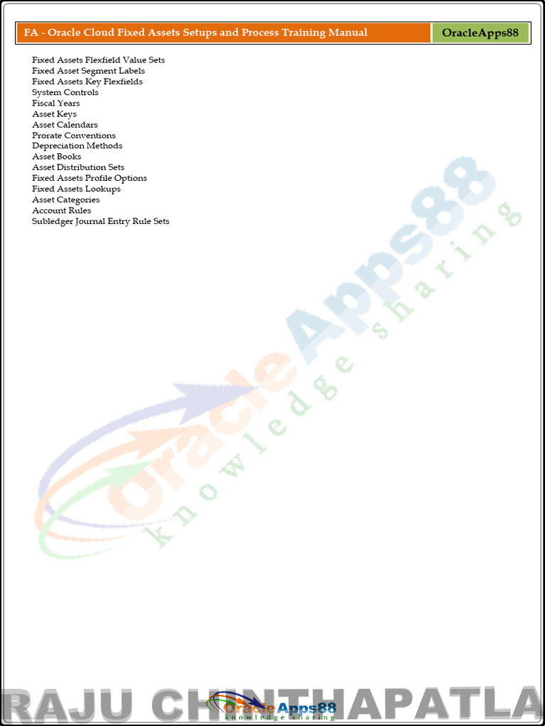 Oracle Cloud FA - Oracle Cloud Fixed Assets Setups and Process Training Manual | PDF | Data Type ...