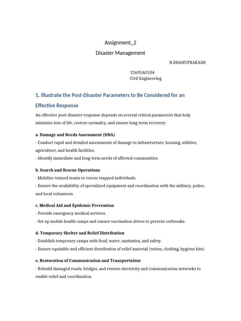 Disaster Management Assignment 2 104 | PDF | Environmental Degradation ...