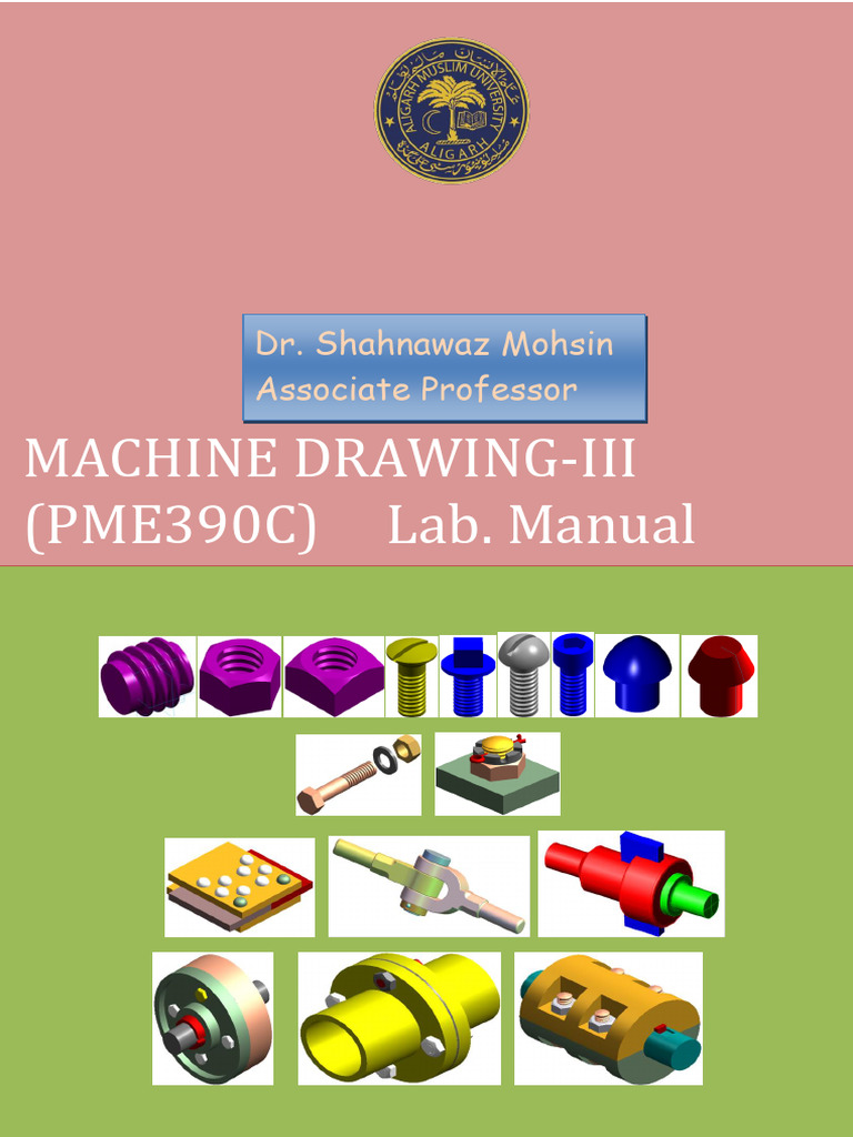 Machine Drawing Lab Manual PME390C | PDF | Screw | Machines