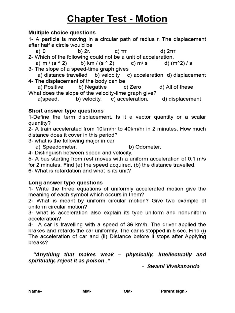 Class 9 Motion | PDF