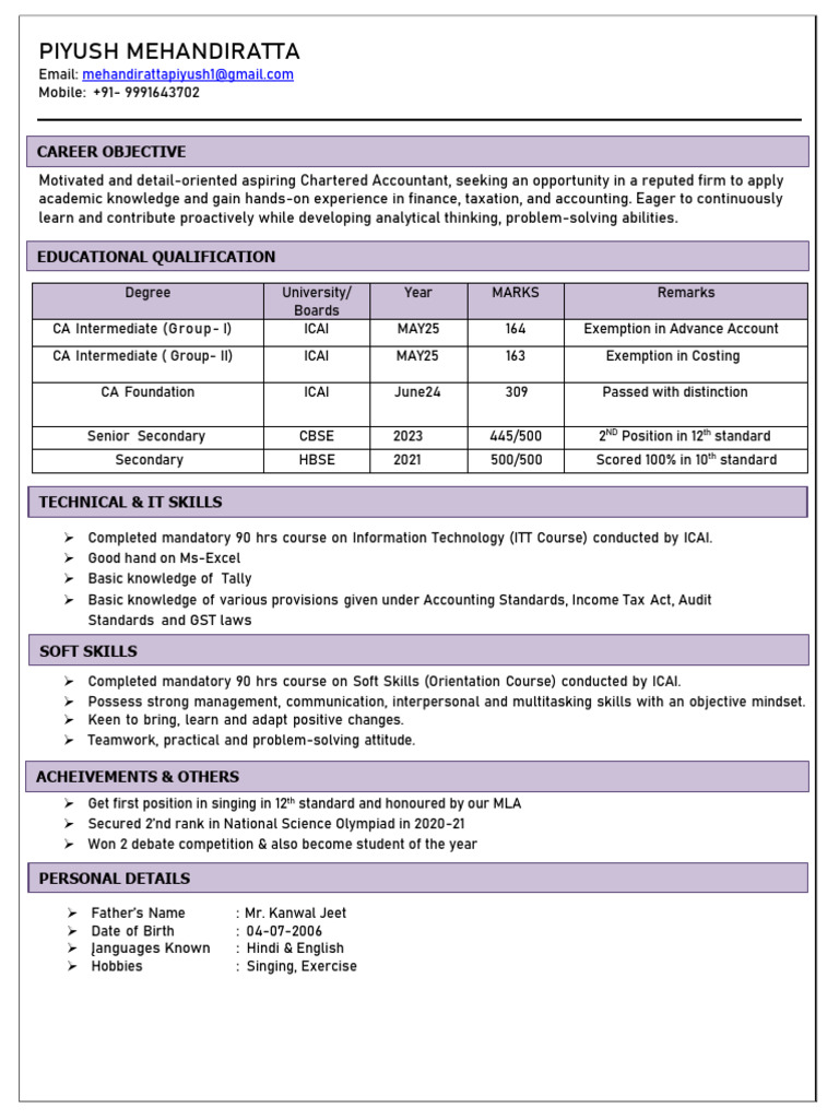 Piyush Resume 1 | PDF
