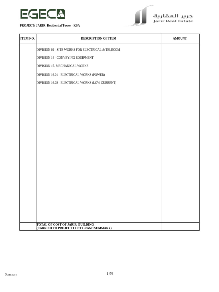 Reff - Boq | PDF | Elevator | Valve